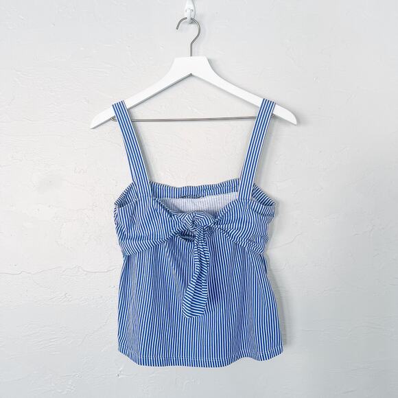 Zara | Tops | Zara Blue And White Striped Knot Front Tank Large | Poshmark
